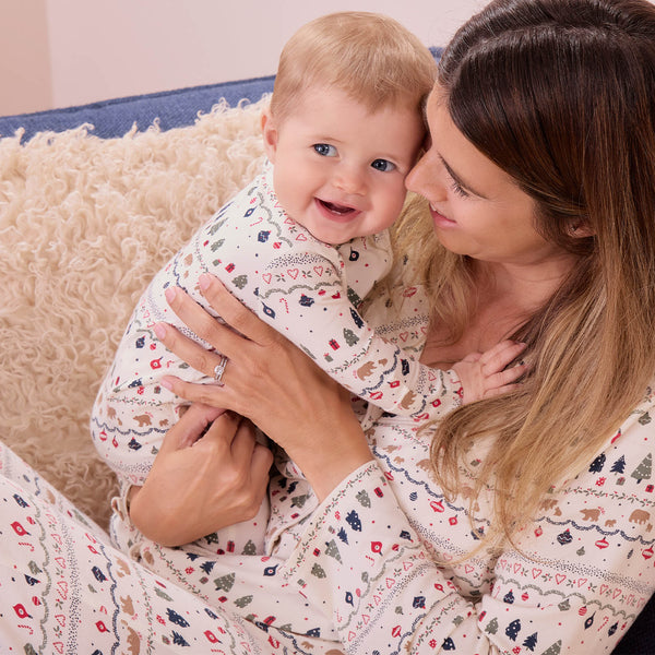 Festive Fair Isle Clever Zip Sleepsuit | Christmas Baby Outfits | MORI UK