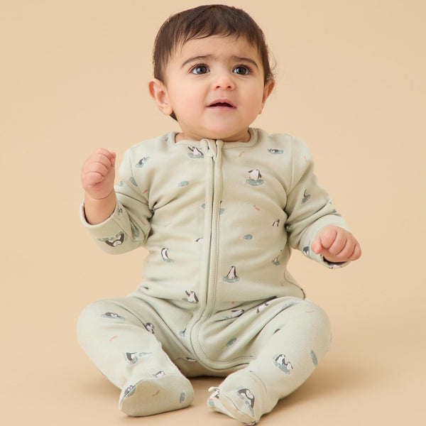 Shop Penguin Clever Zip Sleepsuit with Two-Way Zip | MORI UK