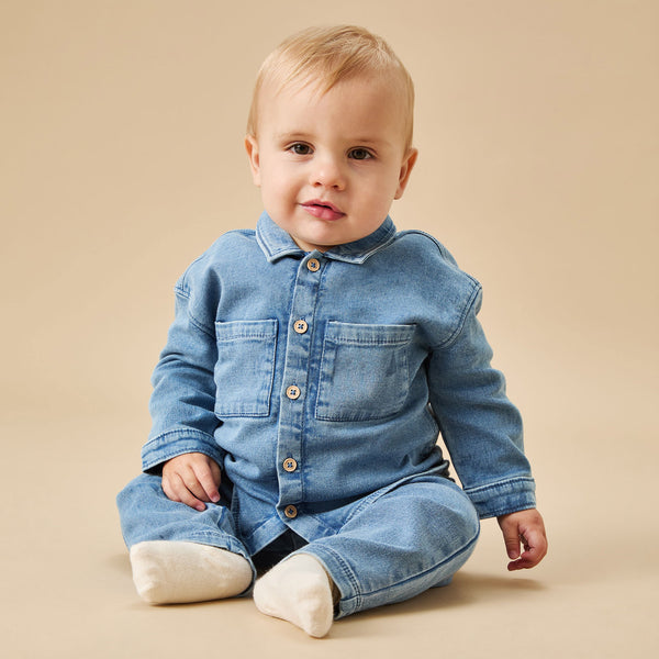 Baby Denim Shacket | Baby Day Outfits | MORI UK