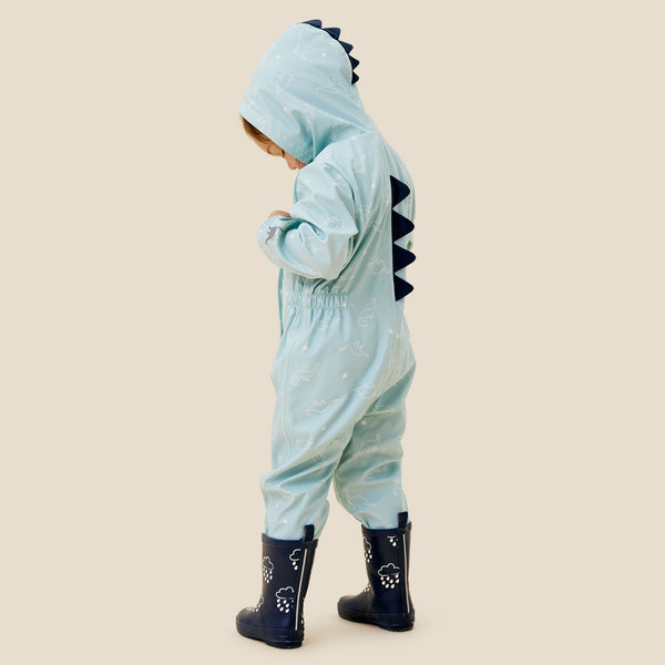 Recycled Waterproof Dino Rain Suit | Kids Rain suit | MORI UK