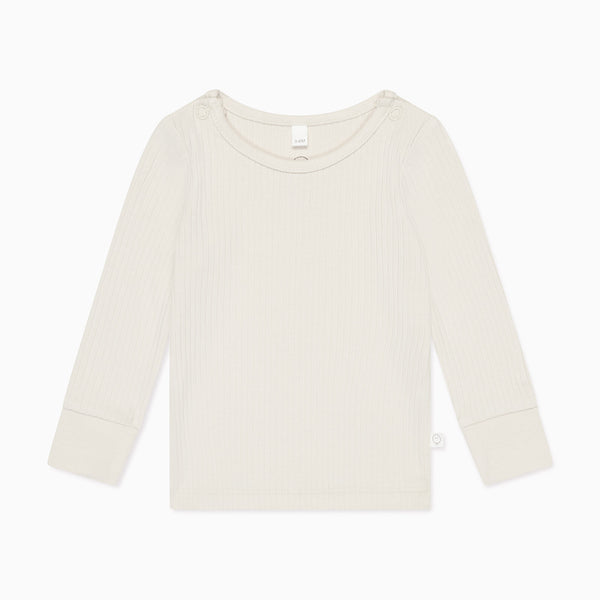 Ecru Ribbed Pyjamas | Organic Baby Sleepwear | MORI UK