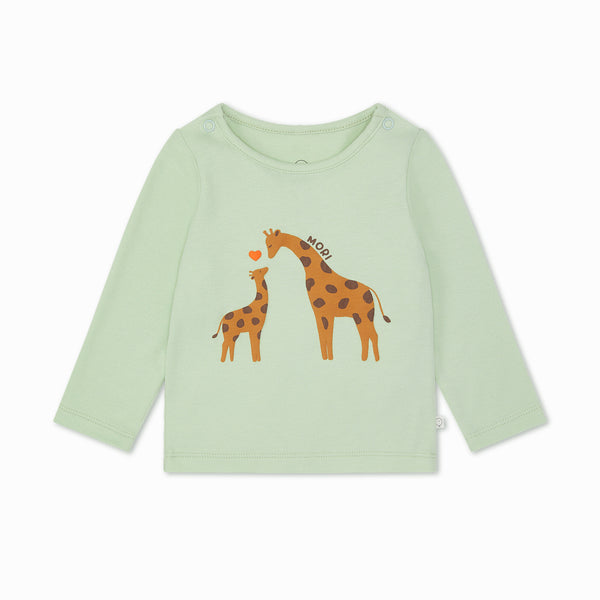 Giraffe Long Sleeve Top | Organic Baby Tops | MORI UK