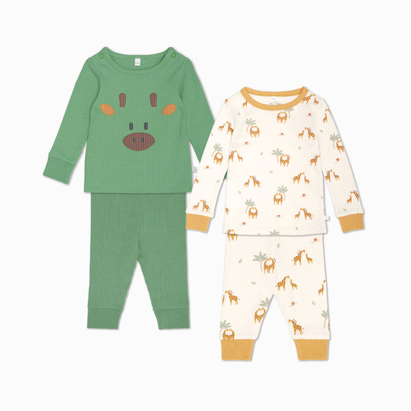 Giraffe Pyjamas 2 Pack | Baby Sleepwear | MORI UK