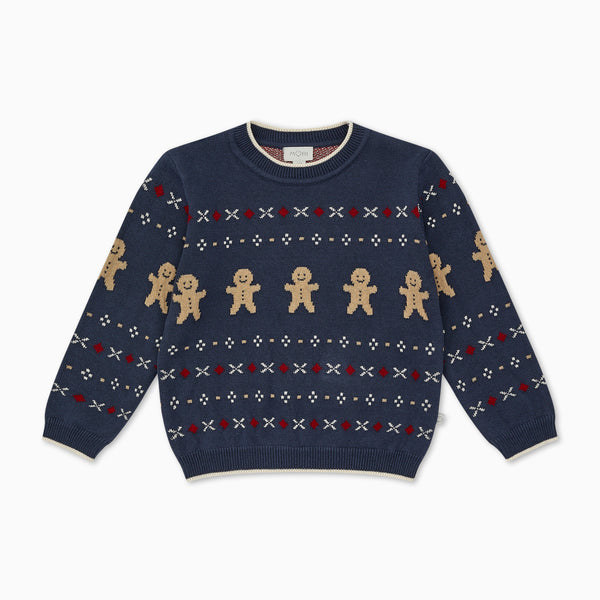 Gingerbread Knitted Jumper | Christmas Baby Knitwear | MORI UK