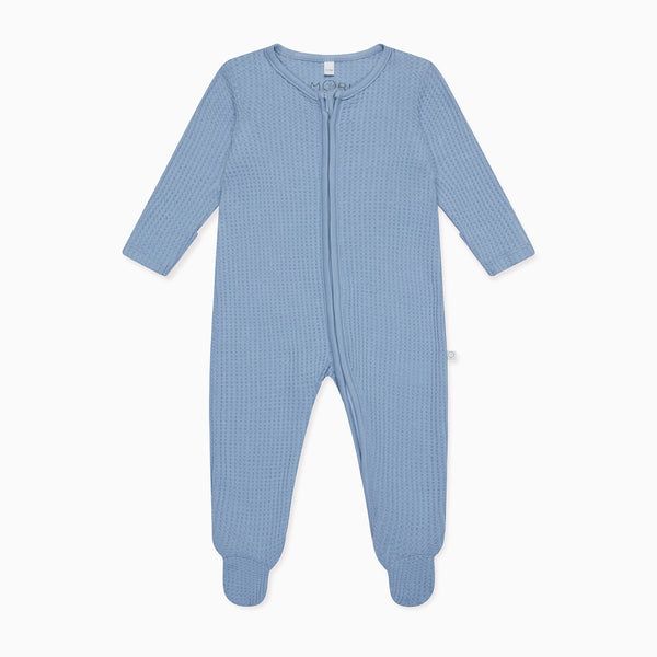 Sky Waffle Clever Zip Sleepsuit | Organic Baby Sleepwear | MORI