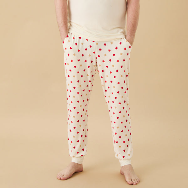 Men's Love heart Pyjama Bottoms | Valentine's Sleepwear | MORI UK