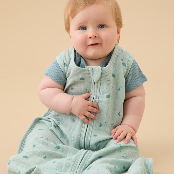 MORI Mascot Muslin Front Opening Sleeping Bag 0.5 TOG | Organic Baby ...