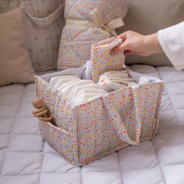 Shop Avery Row Nappy Caddy - Wildflower Garden | MORI UK