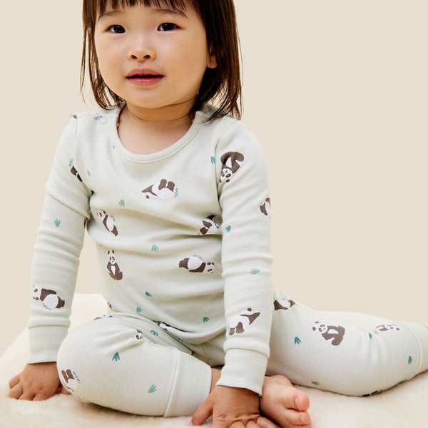 Panda Print Pyjamas | Organic Baby Sleepwear | MORI UK