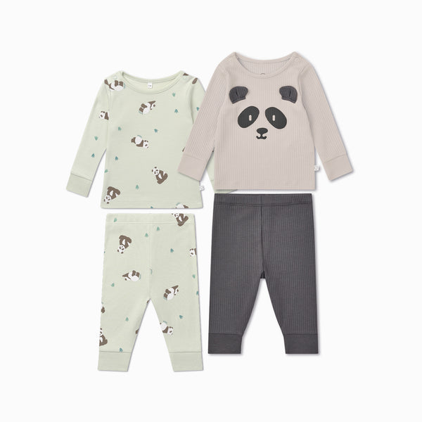 Panda Pyjamas 2 Pack | Organic Baby Sleepwear | MORI UK