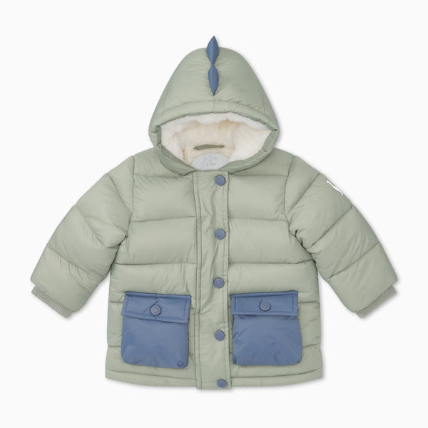 Recycled Waterproof Padded Dino Coat | Kids Coats | MORI UK