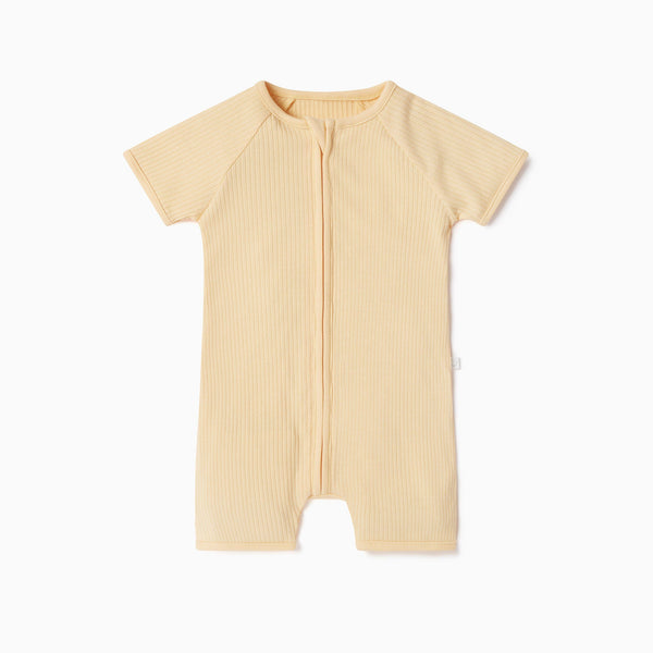 Ribbed Zip Summer Sleepsuit | Breathable & Stretchy | MORI UK