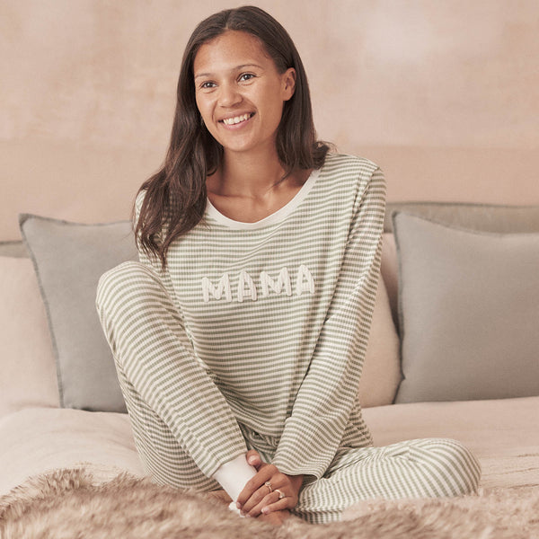 Women's Striped Ribbed Pyjamas UK