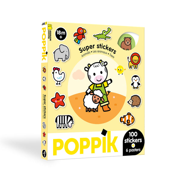 Shop Poppik Super Stickers Box - Animals 18m+ | MORI