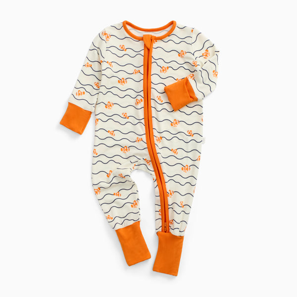 Clown Fish Clever Zip Sleepsuit | Baby Sleepwear | MORI UK