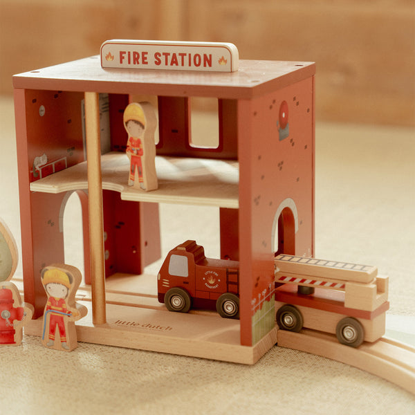 Shop Little Dutch Wooden Fire Station FSC | MORI UK